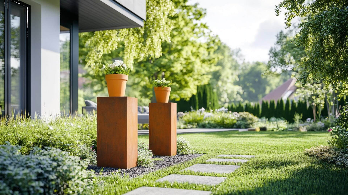 Cortenstaal sokkel „Trapani“ 80 cm » nu bestellen! | ELEO Tuin